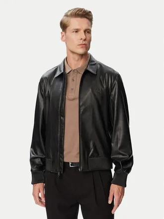 Calvin Klein Jacke aus Kunstleder LV04RG406G Schwarz Regular Fit