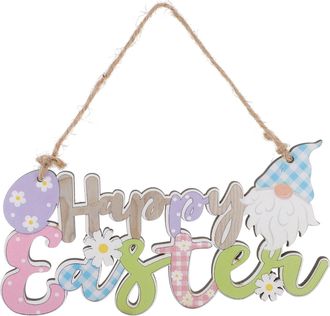 Pretyzoom Ostern Holzschild Türschild Osterdeko Willkommensschild Wandschild Hängeschild Türhänger Dekoschild Holz Schriftzug für Ostern Frühling Wand Tür Fenst