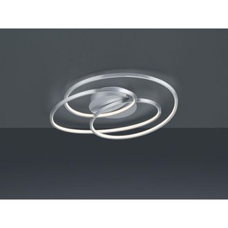Trio Große LED Deckenlampe GALE Silber, dimmbar über Schalter, Breite 60cm