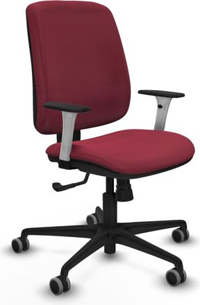 Piqueras y Crespo Hoher Schreibtischstuhl Alares mit wei&szlig;en und schwarzen Armlehnen, ausgestattet mit 4 Positionen und Schaumstoff, Rollen 65 mm, Parkett, Granatrot
