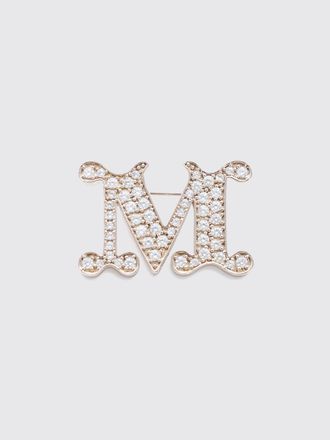 Max Mara Broche Facella en m&eacute;tal avec monogramme en cristaux