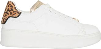 Ga&euml;lle Paris Femme, Chaussures, Blanc, Taille: 39 EU Baskets Inserto Animalier