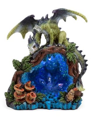 Puckator Baby Drache des Waldes - LED Kristall Höhle - Goldene Träume