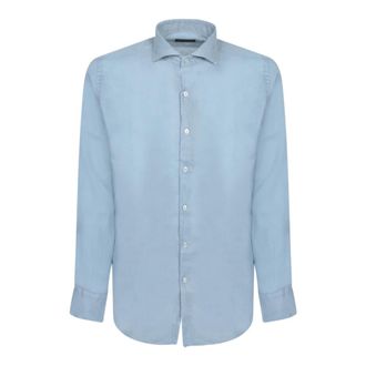 Dell'Oglio Braunes Polo-Shirt im klassischen Stil - - Shirts - Herren - Blau - S