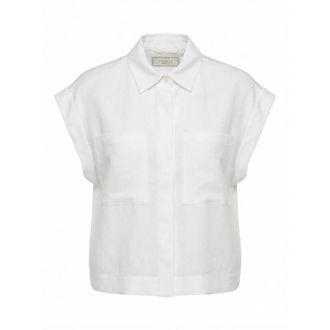 PESERICO Femme, Blouses et Chemises, Blanc, Taille: 36 FR Gilet sans Manches