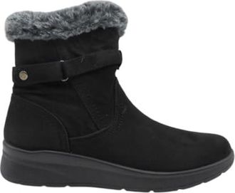 mysoft 24M556 Bottines dhiver avec fourrure pour le froid et fermeture éclair résistantes à leau pour femme, Noir, 40 EU