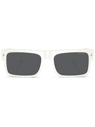 Prada lunettes de soleil à monture rectangulaire - Blanc