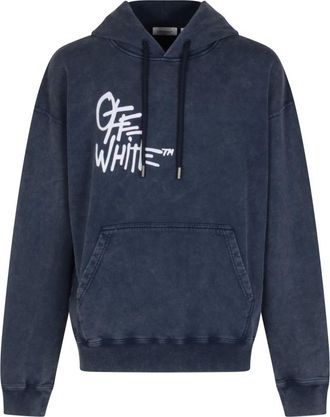 Off-white Homme, Sweatshirts et sweats &agrave; capuche, Bleu, Taille: M Spray Painting Skate Sweat &agrave; capuche