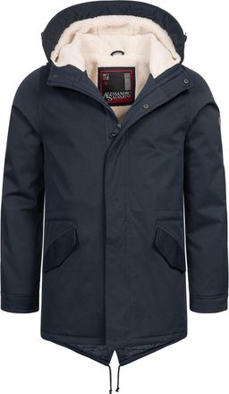 Alessandro Salvarini Herren Winterjacke (S-3XL) - Kapuze, Teddyfell innen, Warme Jacke M&auml;nner - AS-138 Navy XXX-Large