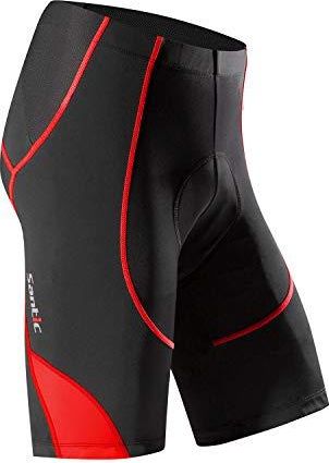 Santic Shorts Cyclisme Homme, Cuissards Rembourr&eacute;s pour Les Hommes,Short Cycliste Homme Rouge EU XL