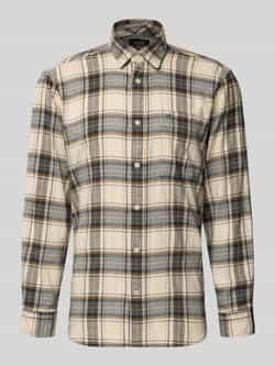 Camel Active Regular Fit Freizeithemd aus Flanell mit Label-Stitching