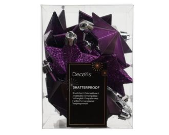 Kaemingk Christbaumschmuck Sterne Kunststoff 7cm x 12 Stück - bruchsichere Christbaumkugeln Weihnachtskugeln Weihnachten - Weihnachtsbaumschmuck - Feige