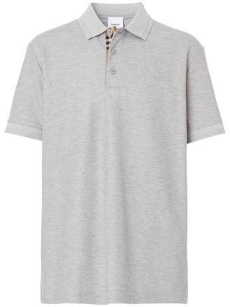 Burberry polo &agrave; logo brod&eacute; - Gris