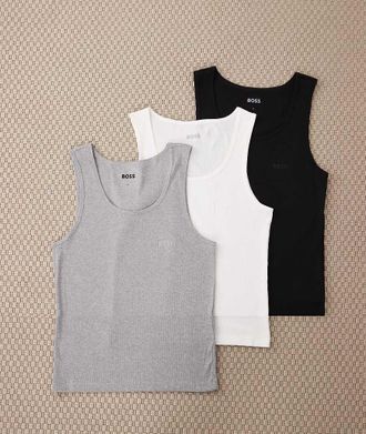HUGO BOSS Lot de 3 d&eacute;bardeurs c&ocirc;tel&eacute;s &agrave; logo - Multicolore