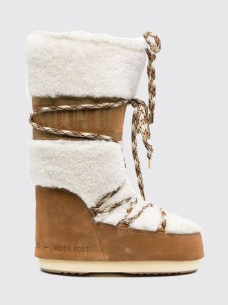 Moon Boot Wadenhohe Icon Schneestiefel aus Veloursleder und Shearling