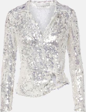 CHRISTOPHER ESBER Top Opaline mit Pailletten