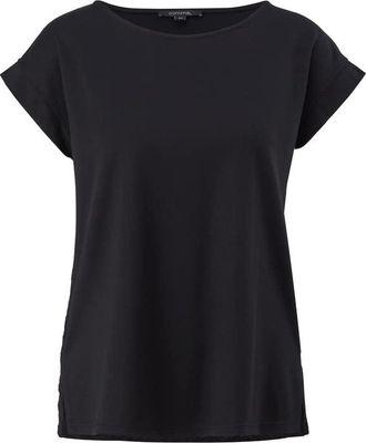 Comma Damen T-Shirt, 9999 Schwarz, 42