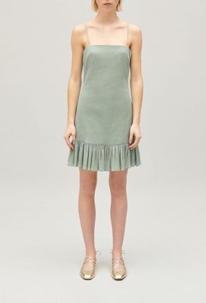 Claudie Pierlot Robe courte volant&eacute;e amande