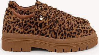 Faguo Chaussures en cuir et su&egrave;de l&eacute;opard
