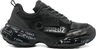 Dsquared2 Femme, Chaussures, Noir, Taille: 36 EU Baskets Chunky &agrave; D&eacute;tails Graffiti