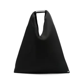 Maison Margiela Homme, Sacs, Noir, Taille: ONE Size Sac Banane en Cuir Noir Pyramide