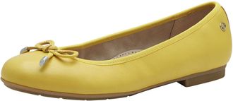 Tamaris Comfort Damen Ballerinas aus Leder mit Schleife, Gelb (Yellow), 39 EU
