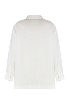 Max Mara Womens Shirt Varese Linen Optical White