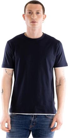 Paolo Pecora Homme, Tops, Bleu, Taille: 3XL T-shirt en coton double &eacute;paisseur