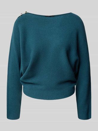 Zero Relaxed Fit Strickpullover aus Viskose-Mix mit Zierkn&ouml;pfen