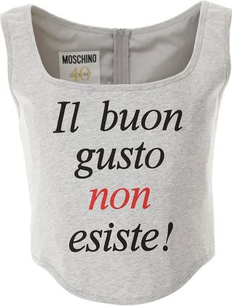 Moschino Femme, Tops, Gris, Taille: 42 FR Archive Catwalk Top