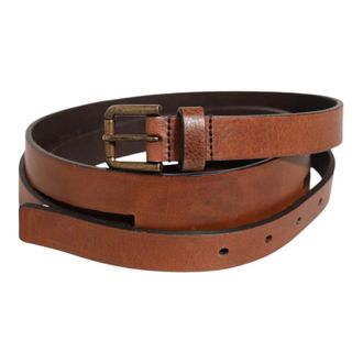 Dolce & Gabbana Doppelriemen Leder G&uuml;rtel mit goldener Schnalle - - Accessories - Herren - Braun - ONE SIZE