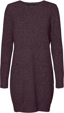 Vero Moda VMDOFFY LS O-Neck Dress GA Noos Robe, Winetasting/détail : w. Noir mélangé, XL Femme
