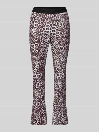 Marc Cain Flared Fit Stoffhose mit Allover-Animal-Print