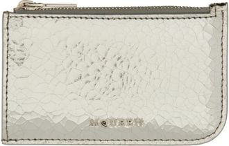 Alexander McQueen Alexander McQueen Portemonnaie - Card Holder With Logo - Gr. unisize - in Silber - für Damen