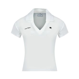 Courr&egrave;ges Sports Cropped Polo - - Tops - Damen - Wei&szlig; - S