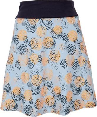 Guru Shop Mini jupe en coton bio, jupe plate, motif feuilles dautomne, organique, pour femme, bleu, 36