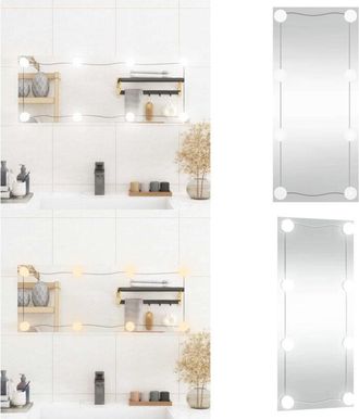 vidaXL Wandspiegel mit LED-Leuchten 30x80 cm Glas Rechteckig - Wandspiegel - LED-Spiegel - Dekospiegel - Badspiegel - Schlafzimmerspiegel - Home & Living