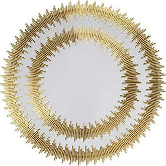 Kare Design Design Spiegel Solare Gold, großer Wandspiegel, goldener Spiegel, runder Wandspiegel, Wandspiegel für Wohnzimmer, Schlafzimmer, Flur, Dekospiegel, (H/