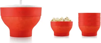 L&eacute;ku&eacute; Popcorn XL + 4 Minisch&auml;lchen, &Oslash; 21 cm, Rot