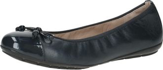Caprice Damen Ballerinas aus Leder mit Lack, Blau (Ocean Comb), 36 EU