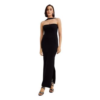 Courr&egrave;ges Maxi Hyperbole 90s Kleid mit Rippstruktur - - Dresses - Damen - Schwarzk - S
