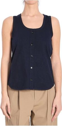 Bottega Veneta Femme, Tops, Bleu, Taille: 36 FR D&eacute;bardeur &agrave; Boutons