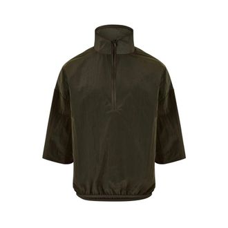 Fear of God Half Zip Mockneck Shirt Ink Logo - - Jackets - Herren - Gr&uuml;n - S