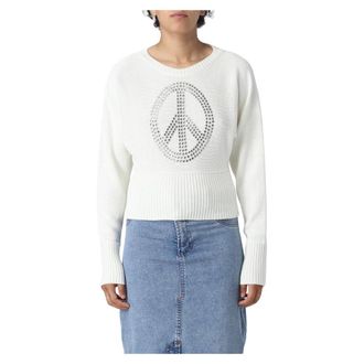 Moschino Femme, Pulls, Blanc, Taille: 40 FR Élégant Pull Col Rond