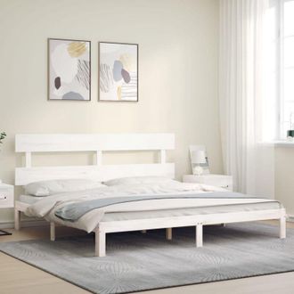 vidaXL Cadre de lit sans matelas blanc bois massif de pin Vidaxl