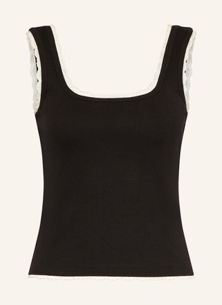 Sandro Sandro Top Mit Spitze Und Schmucksteinen schwarz