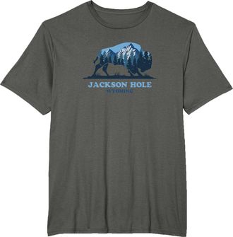 Buffalo Jackson Hole Wyoming - WY Buffalo & Mountains T-Shirt
