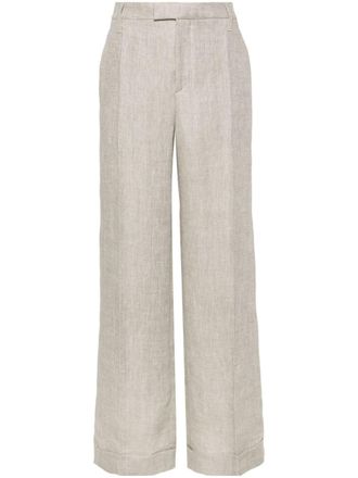 Brunello Cucinelli pantalon de tailleur &agrave; taille haute - Gris