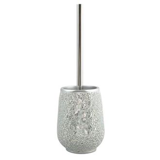 MSV WC-B&uuml;rste mit Halterung aus Polyresin, Scarlett, silberfarben