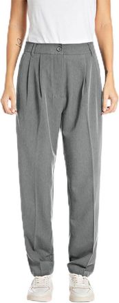Replay Damen Stoffhose mit Bundfalten, Grau (Dark Grey Melange M23), 23